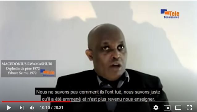 Témoignage de Macedonius Rwamashuri - Télé Renaissance